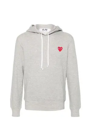 Comme Des Garçons Red Heart Cotton Hoodie - Grey