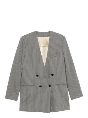 Alberta Ferretti Wool Blend Blazer Jacket - Grey
