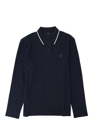 BOSS Polo A Manica Lunga Con Logo - Blue