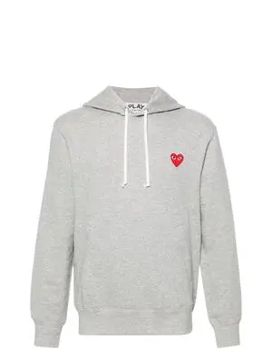 Comme Des Garçons Red Heart Cotton Hoodie - Grey