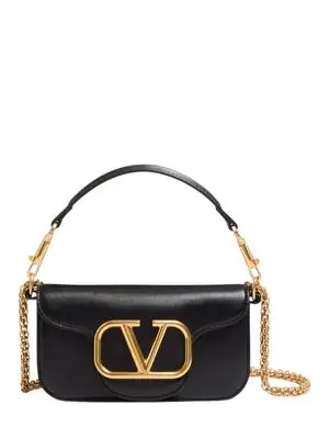 Valentino Garavani Locò Small Leather Shoulder Bag - Black