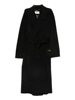 Elisabetta Franchi Wool Long Coat - Black