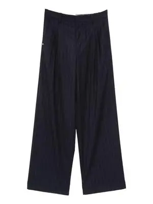 WHITE SAND Wide Leg Trousers - Black