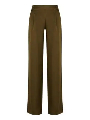 Max Mara Envers Satin Tailored Pants - Green