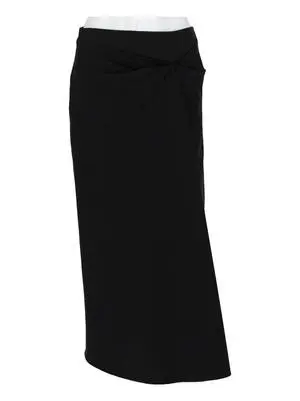 Max Mara Gonna In Raso Di Cotone - Black