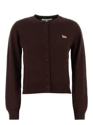 Maison Kitsuné Baby Fox Wool Cardigan - Brown