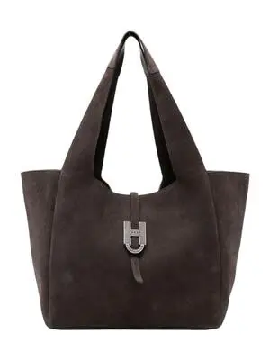 Hogan Trend Leather Tote Bag - Brown