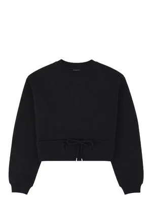 Dries Van Noten Felpa Cropped Con Coulisse - Black