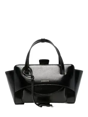 HIDESINS Flap Small Leather Tote - Black