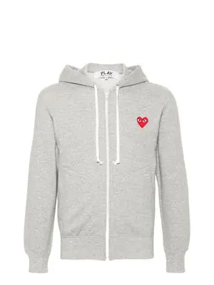 Comme Des Garçons Red Heart Cotton Hoodie - Grey