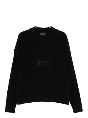 Emporio Armani Cotton Crewneck Sweater - Black