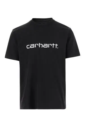 Carhartt Work In Progress Logo Cotton T Shirt - Black
