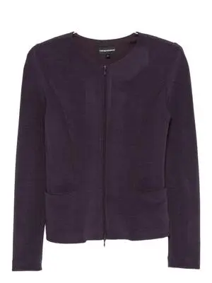 Emporio Armani Zipped Blazer Jacket - Violet