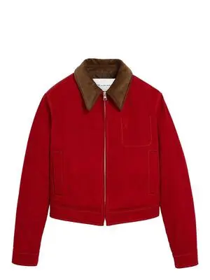 AMI Paris Denim Cotton Jacket - Red
