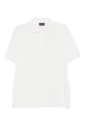 Emporio Armani Logo Cotton Polo Shirt - White
