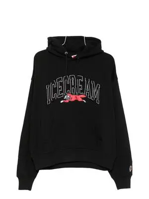 ICECREAM Logo Cotton Hoodie - Black
