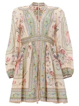 Zimmermann Mini Abito Scollato 'roselight - Multicolour