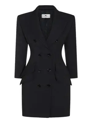 Elisabetta Franchi Blazer Shape Short Dress - Black