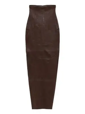 RICK OWENS Leather Long Skirt