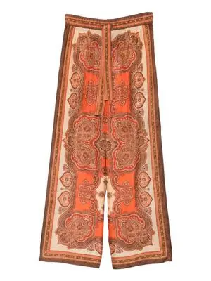 Zimmermann Mahon Silk Trousers - Orange