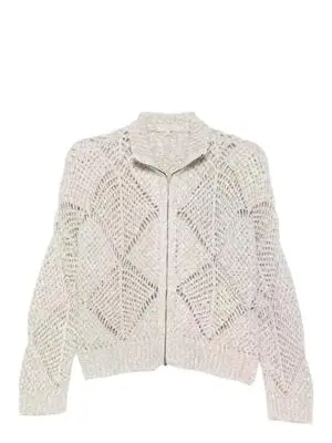ANTONELLI FIRENZE Maira Sequin-embellished Open-knit Cardigan