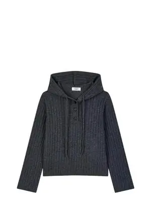 STUDIO TOMBOY Ribbed-knit Hoodie - Grey