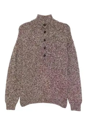 AROVESCIO Marl-knit Button-up Cardigan - Brown