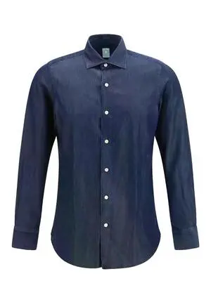FINAMORE 1925 Giza 45 Denim Shirt - Blue