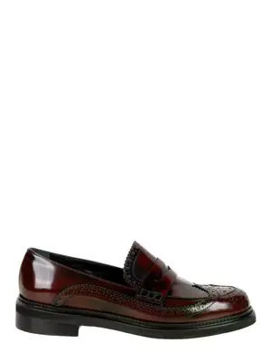 NAPOLEONI Bianca Brogue-detail Leather Loafers