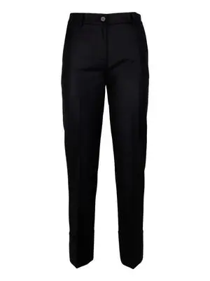 VIA MASINI 80 Turned-up Cuff Tailored Trousers - Black