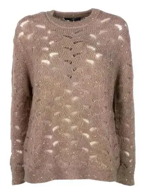 Seventy Sequin-embellished Open-knit Sweater - Neutrals