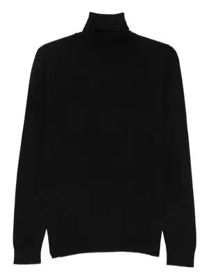 Alpha Studio Roll-neck Wool Sweater - Black