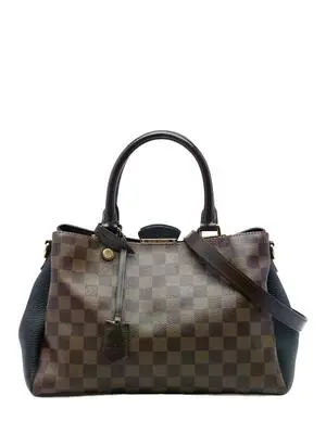 LOUIS VUITTON 2019 Damier Ebene Brittany Satchel Black