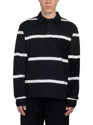 MINIMUM Tate Striped Long-sleeved Polo Shirt