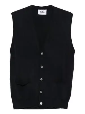 Alpha Studio Button-fastening V-neck Waistcoat - Blue