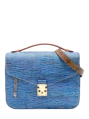 LOUIS VUITTON 2017 Epi Denim And Reverse Monogram Pochette Metis Satchel - Blue