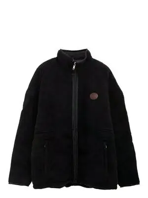WILLY CHAVARRIA Willy Logo-patch Reversible Fleece Sport Jacket - Black