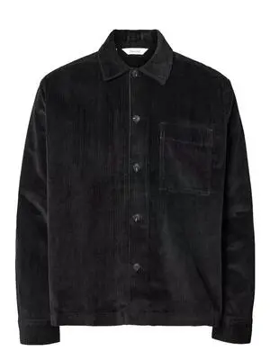 SELECTED Corduroy Button-fastening Shirt - Black