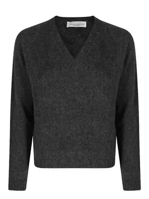 ROBERTO COLLINA V-neck Raglan-sleeve Sweater - Grey