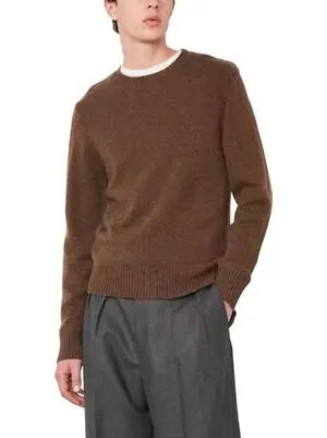 Officine Générale Riley Crew-neck Wool Sweater - Brown