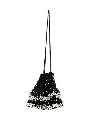 SANDRO Pearl-embellished Crochet Bucket Bag