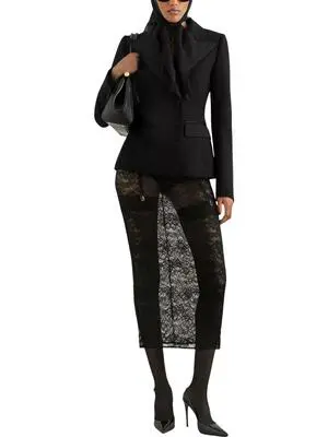 Dolce & Gabbana Wool Cady Double-breasted Jacket - Black