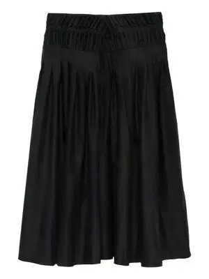 PAULINE DUJANCOURT Smocked Pleated Midi Skirt - Black