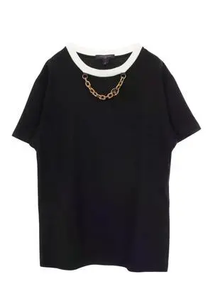 LOUIS VUITTON 2010s Chain-detail T-shirt - Black