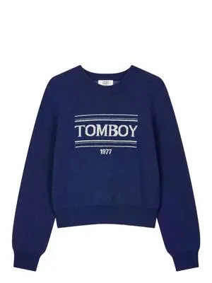 STUDIO TOMBOY Logo-intarsia Sweater - Blue