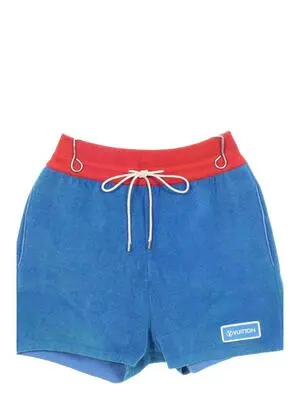 LOUIS VUITTON 2000s Logo-patch Drawstring Shorts - Blue
