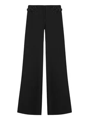 NOCTURNE Black Button Accessory Flare Trousers