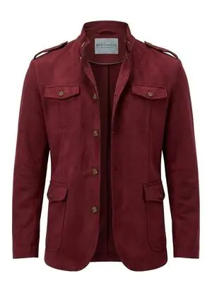 RON TOMSON Microsuede Lightweight Safari Jacket Wine - Red