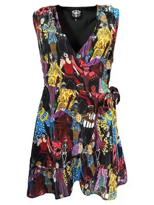 ANY OLD IRON Multicolor Nola Heroes Wrap Dress - Black/red