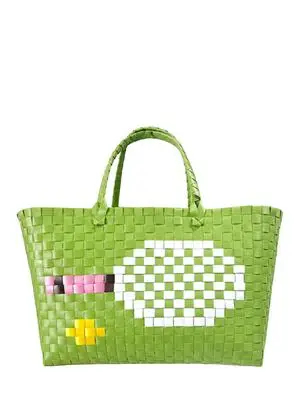 DUGGAN SOCIETY Tennis Woven Basket Bag - Green